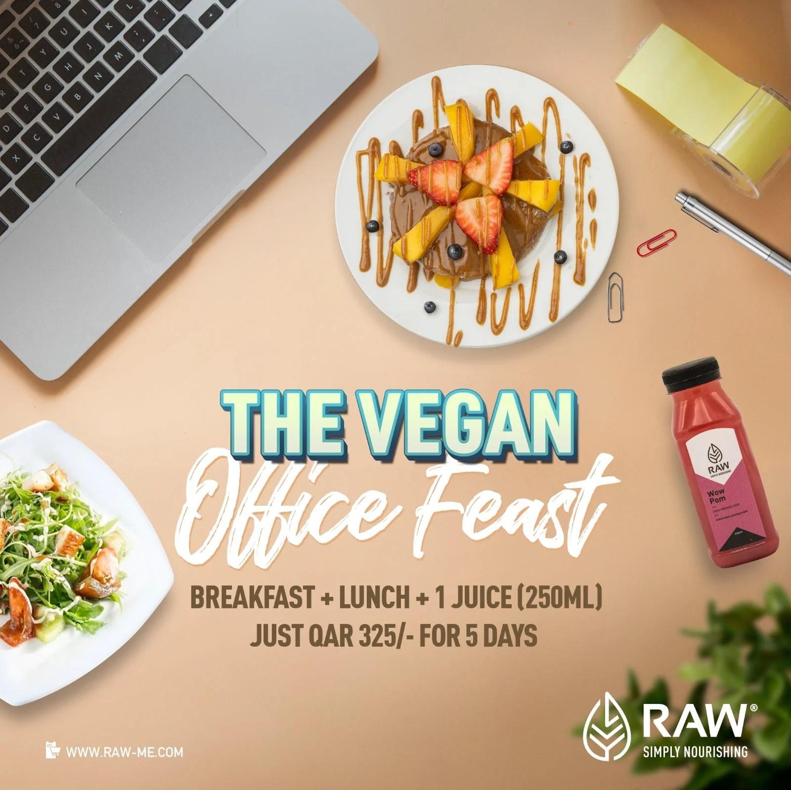 A34-Vegan Office Feast -Breakfast +Lunch +1 Juice For 5 Days